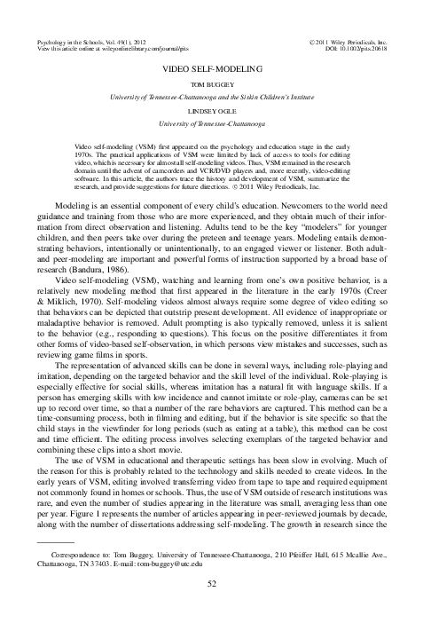 (PDF) Video self-modeling