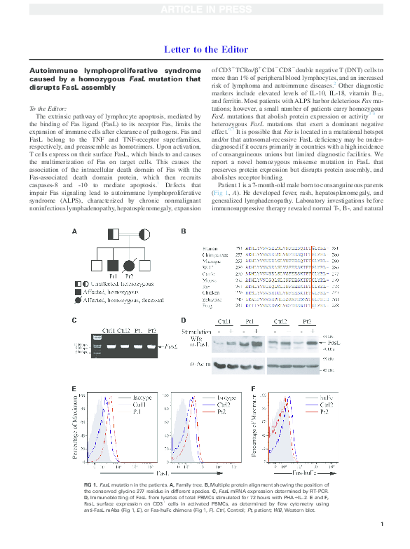 (PDF) Running title: Homozygous FasL mutation causes a new type of ALPS ...