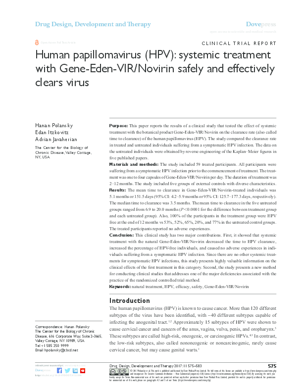 (PDF) Human papillomavirus (HPV): systemic treatment with Gene-Eden-VIR ...