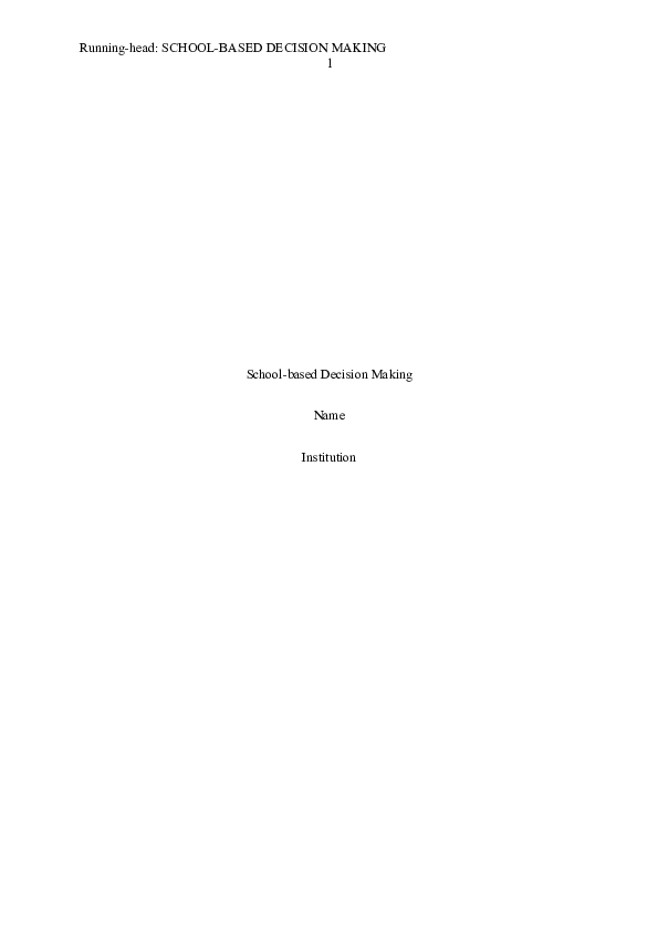 (DOC) School-based Decision Making