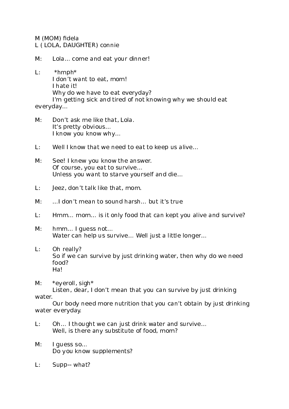 (DOC) TOK FOOD SCRIPT