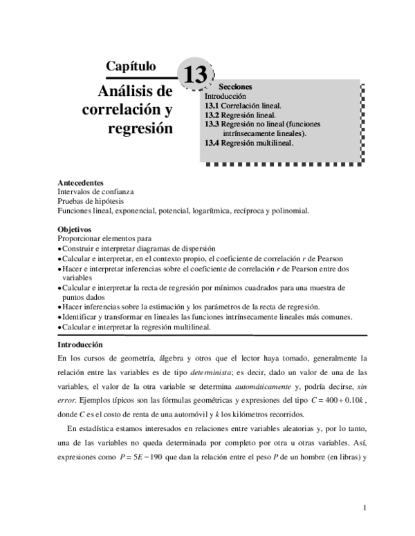 (PDF) Analisis de correlacion y regresion