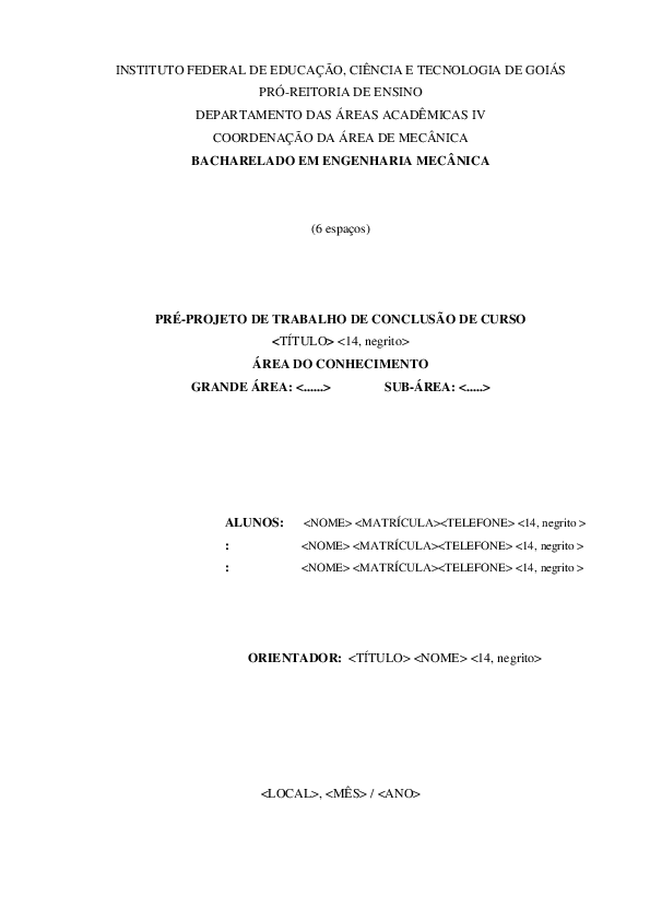 (PDF) Modelo Pre Projeto TCC Eng Mecanica versao revisada