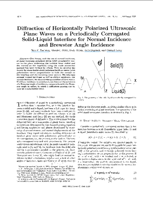 (PDF) Diffraction of horizontally polarized ultrasonic plane waves on a ...