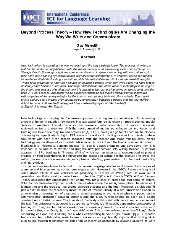 (PDF) Beyond Process Theory – How New Technologies Are Changing the Way ...