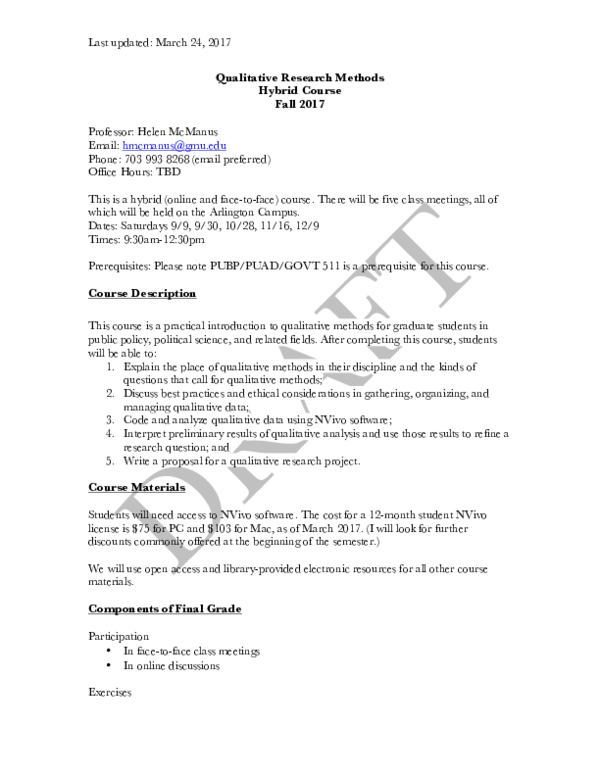 (PDF) OER Syllabus: Qualitative Methods (PUBP 710 hybrid course Fall ...