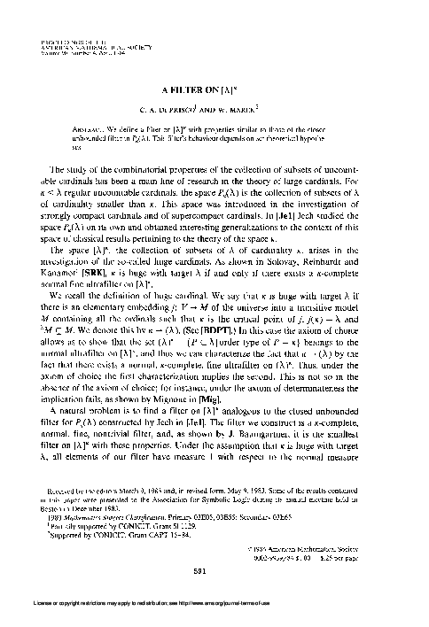 (PDF) A filter on $[ lambda ] sp{ kappa }$