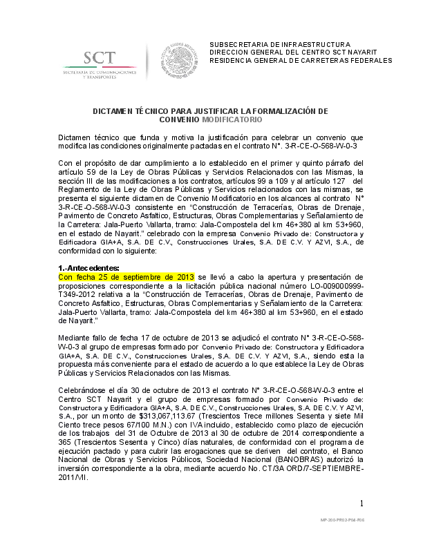 (DOC) DICTAMEN TÉCNICO PARA JUSTIFICAR LA FORMALIZACIÓN DE CONVENIO ...