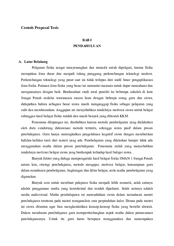 (DOC) Contoh Proposal Tesis