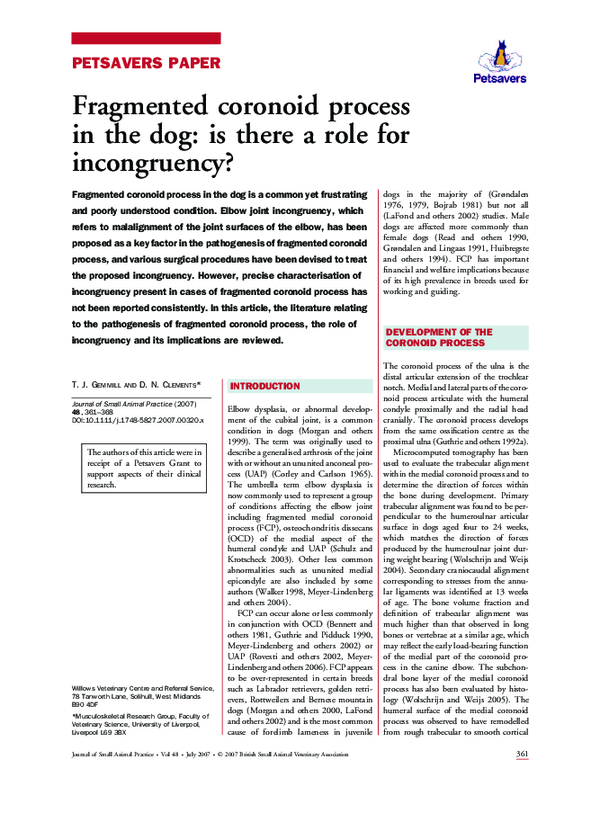 (PDF) Fragmented coronoid process in the dog: is there a role for ...