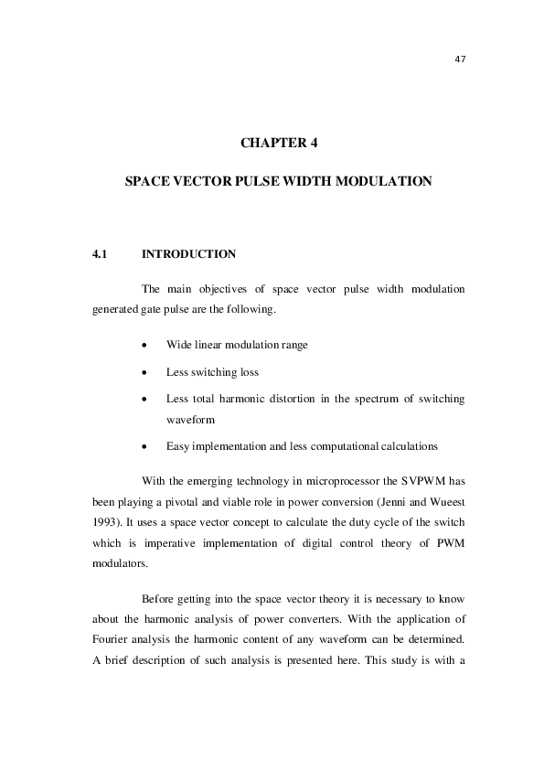 Pdf Space Vector Pulse Width Modulation
