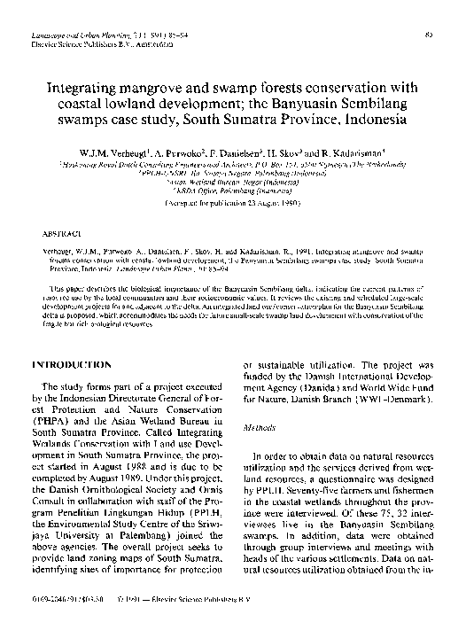 (PDF) Integrating mangrove and swamp forests conservation with coastal ...