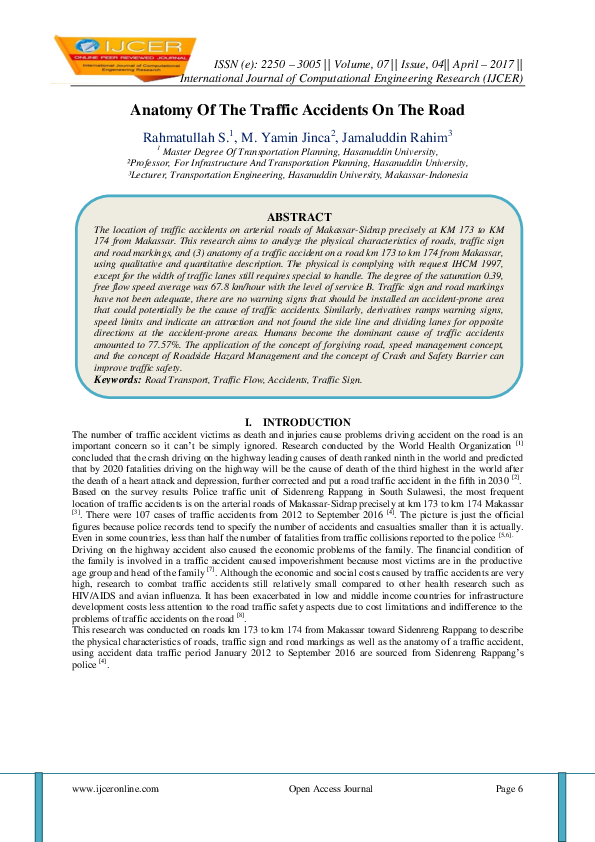 (PDF) Anatomy Of The Traffic Accidents On The Road