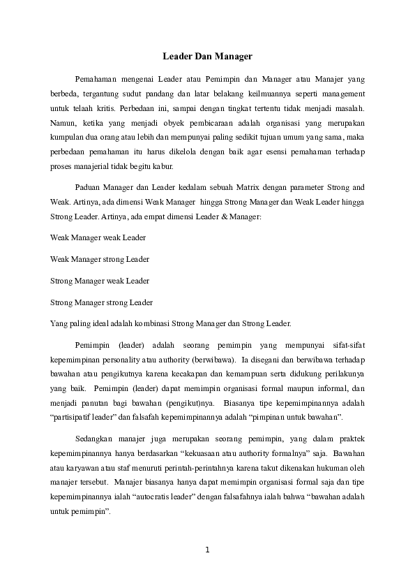 (DOC) Leader Dan Manager