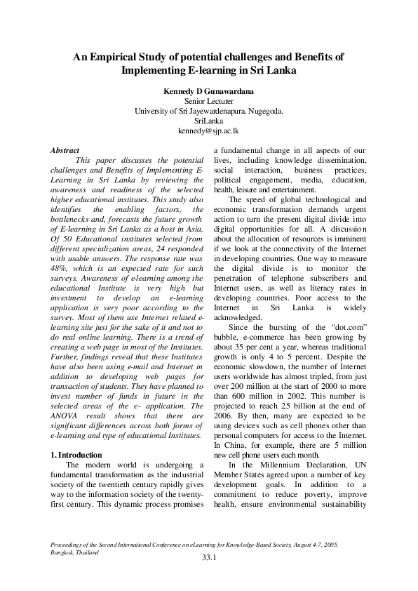 (PDF) An Empirical Study of potential challenges and Benefits of ... (PDF) An Empirical Study of potential challenges and Benefits of ...