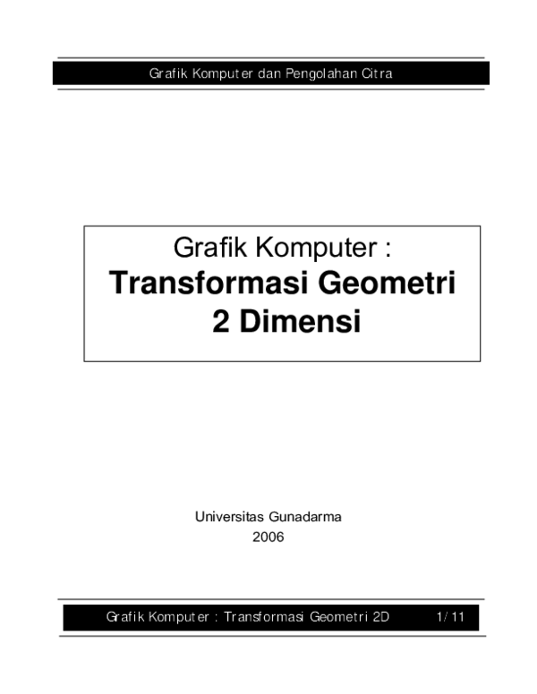 (PDF) Grafik Komp-Transformasi 2D