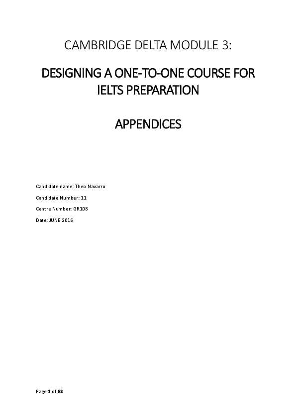 (PDF) CAMBRIDGE DELTA MODULE 3:ONE-TO-ONE COURSE FOR IELTS APPENDICES