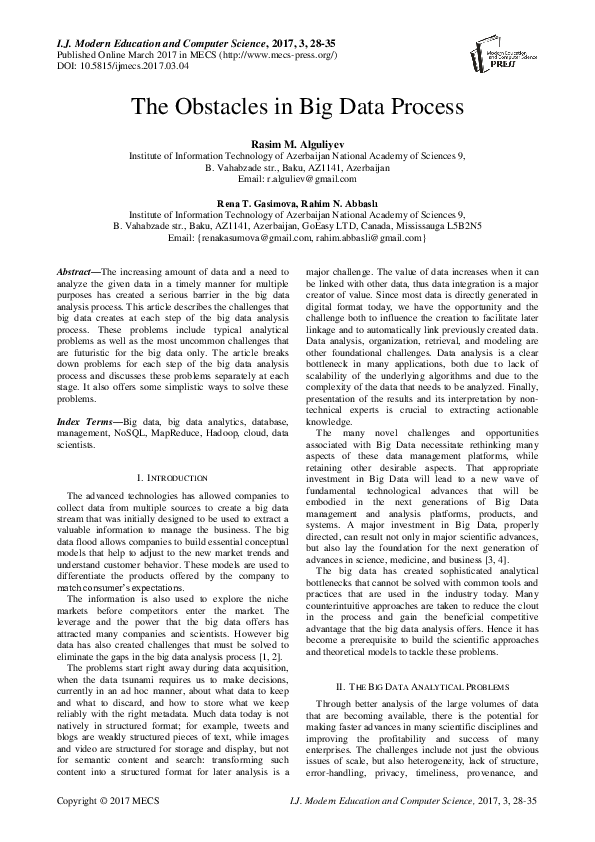 (PDF) The Evolution of Big Data | IJSRD - International Journal for Scientific Research and ...