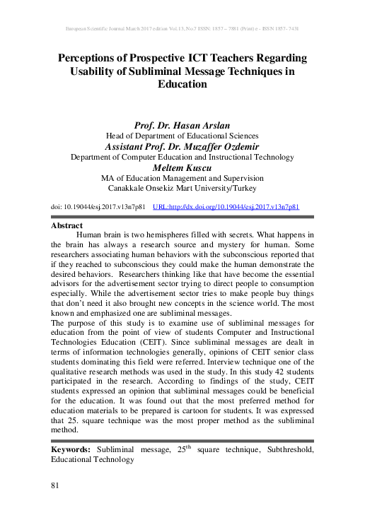 (PDF) Perceptions of Prospective ICT Teachers Regarding Usability of ...