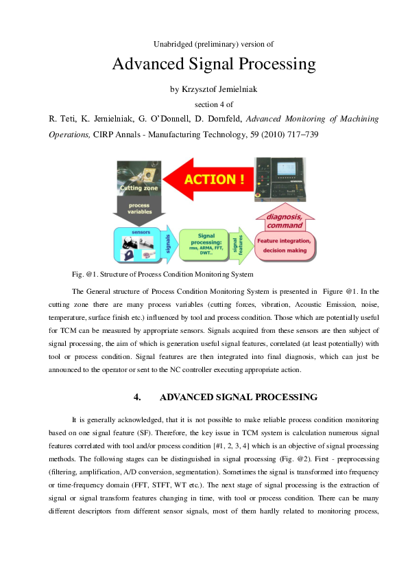 (PDF) Advanced signal processing (unabridged)
