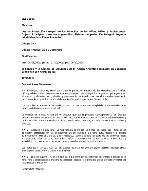 (PDF) Ley de proteccion integral