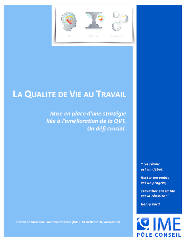 (PDF) LIVRE BLEU : LA QUALITE DE VIE AU TRAVAIL
