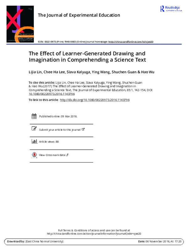 (PDF) The Effect of Learner-Generated Drawing and Imagination in ...