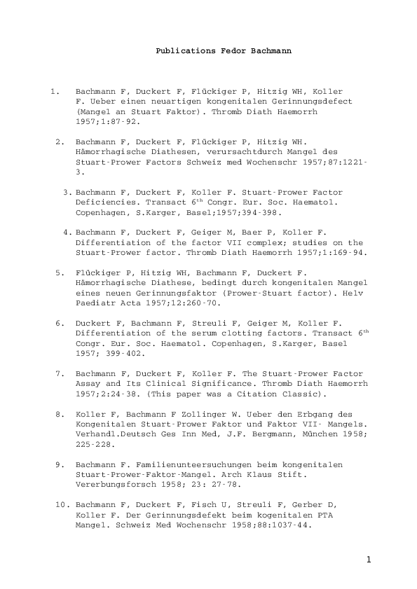 (DOC) Hämorrhagische Diathesen, verursacht durch Mangel des Stuart ...