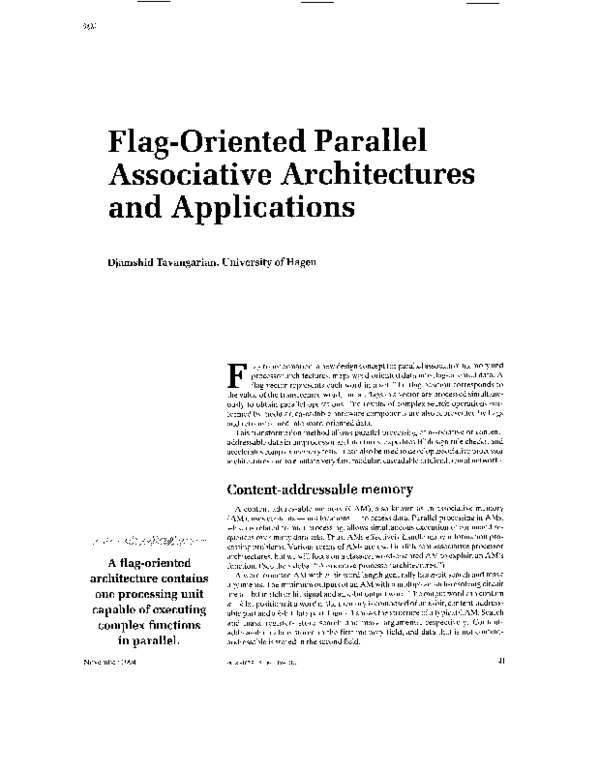 Pdf Flag Oriented Parallel Associative Architectures 1826