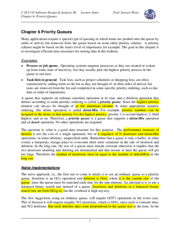 (PDF) Chapter 6 Priority Queues