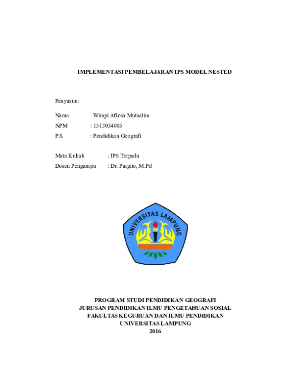 (DOC) IMPLEMENTASI PEMBELAJARAN IPS MODEL NESTED