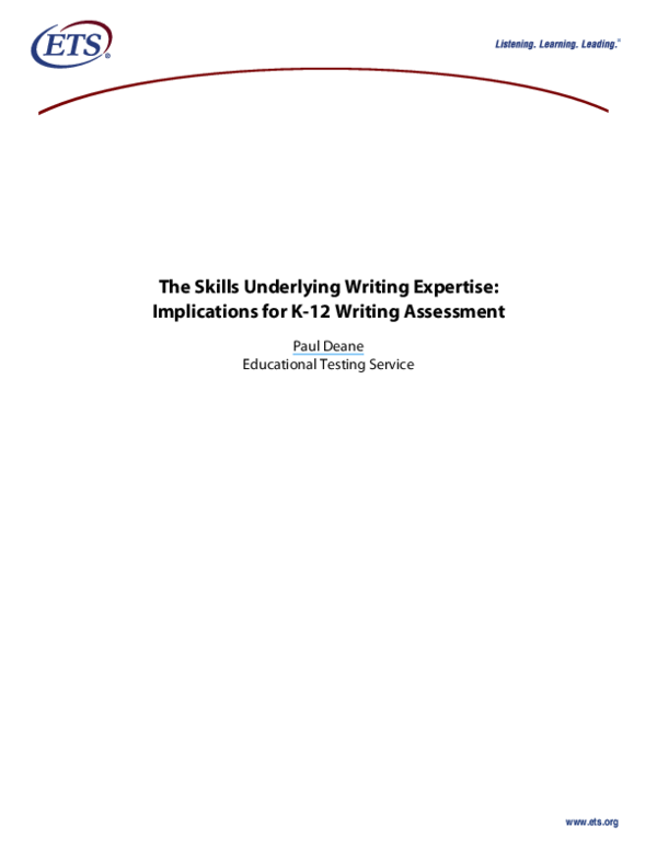 (PDF) The skills underlying writing expertise: Implications for K-12 ...