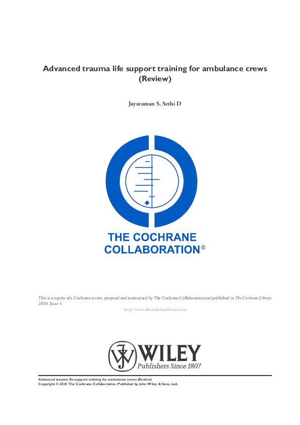 (PDF) Advanced trauma life support training for ambulance crews