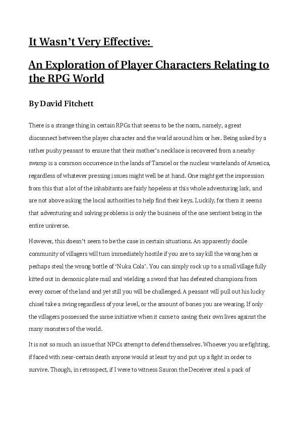 (DOC) It Wasn't Very Effective: An Exploration of Player Characters ...