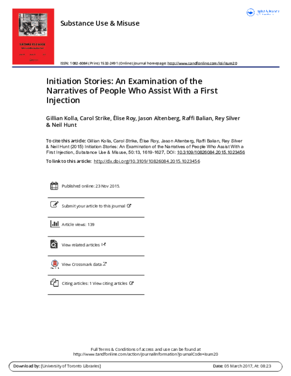 (PDF) Initiation Stories: An Examination of the Narratives of People ...