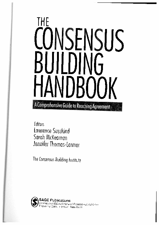 (PDF) The consensus building handbook