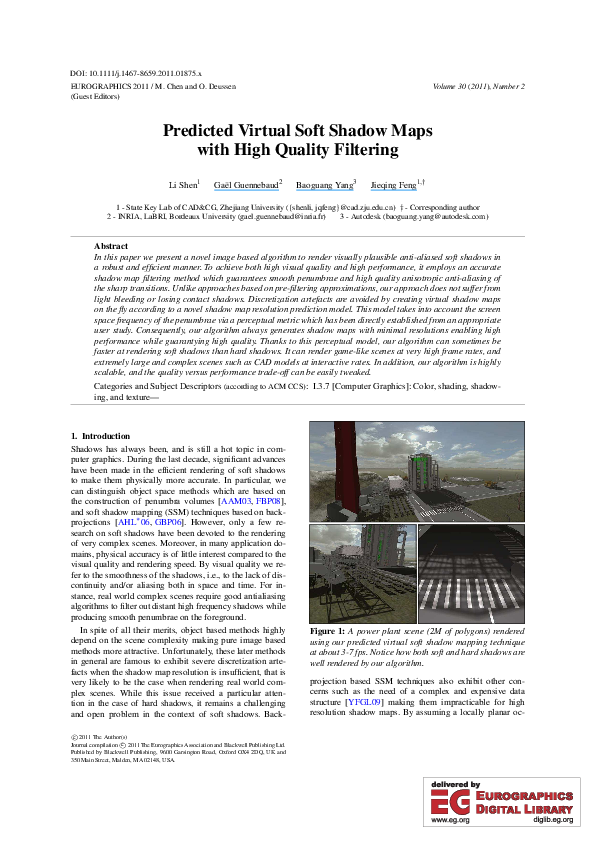 (PDF) Predicted Virtual Soft Shadow Maps with High Quality Filtering