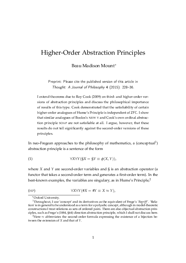 Higher-Order Abstraction Principles
