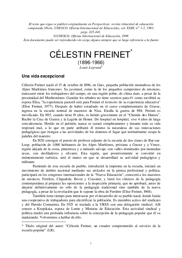 (PDF) Celestin Freinet