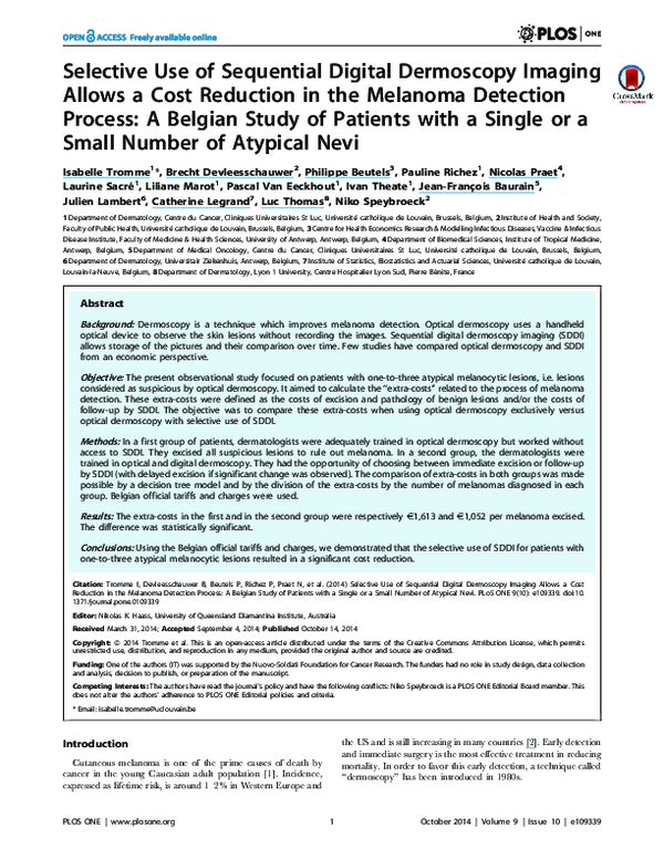 (PDF) Selective Use of Sequential Digital Dermoscopy Imaging Allows a ...
