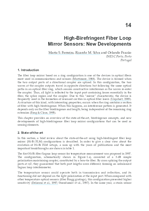(PDF) High-Birefringent Fiber Loop Mirror Sensors: New Developments