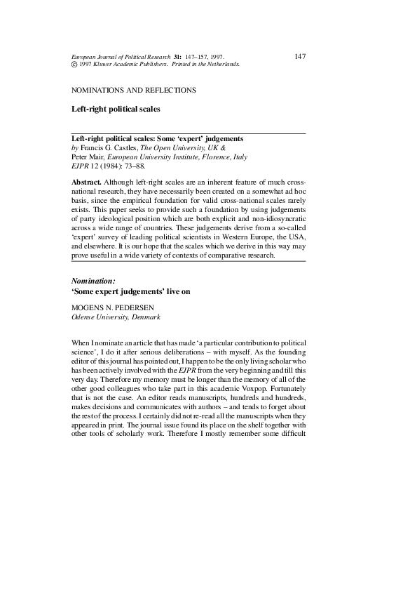 (PDF) Left-right political scales