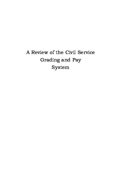 (PDF) A Review of the Civil Service Grading and Pay System