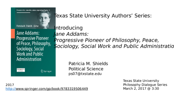 (PPT) Introducing - Jane Addams: Progressive Pioneer of Philosophy ...