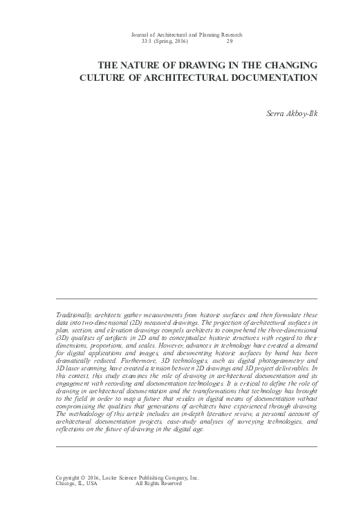 (PDF) The Nature of Drawing in the Changing Culture of Architectural ...