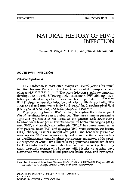 (PDF) Natural history of HIV-1 infection