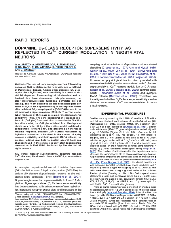 (PDF) Dopamine D2-class receptor supersensitivity as reflected in Ca2 ...