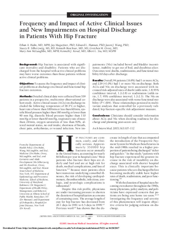 (PDF) Frequency and Impact of Active Clinical Issues and New ...