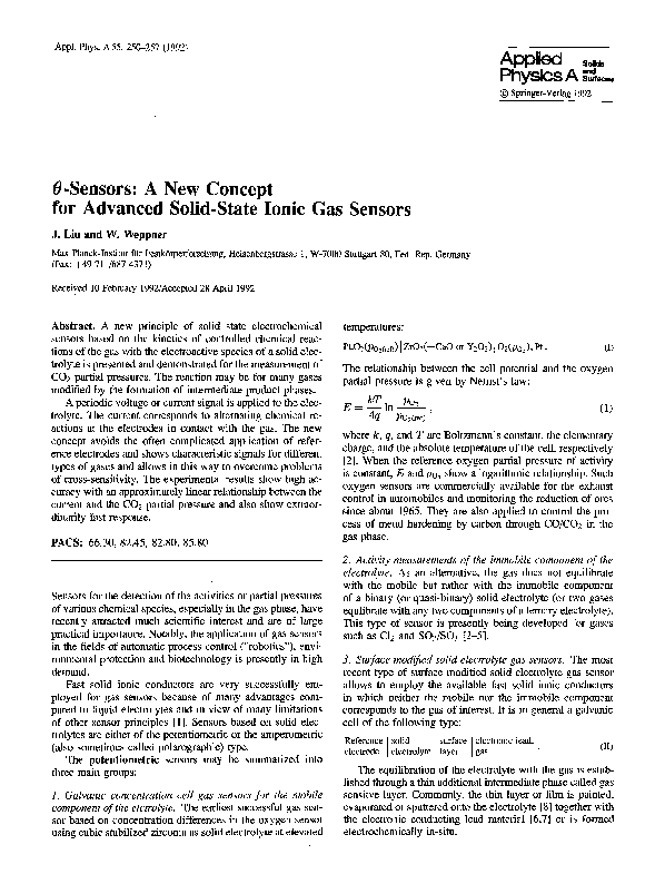 (PDF) ?-Sensors: A new concept for advanced solid-state ionic gas sensors