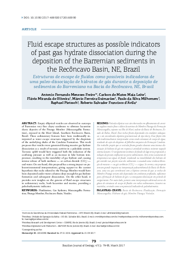 (PDF) Fluid escape structures as possible indicators of past gas ...
